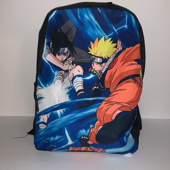 Accessories | Naruto Anime Character Print Orange And Black Backpack ...